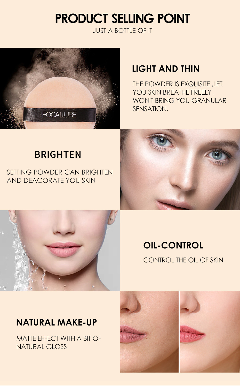 FOCALLURE定妆散粉清透持久防水修饰女提亮肤色修容蜜粉FA6采购价格、怎么样、行情市场-CCEE选品中心