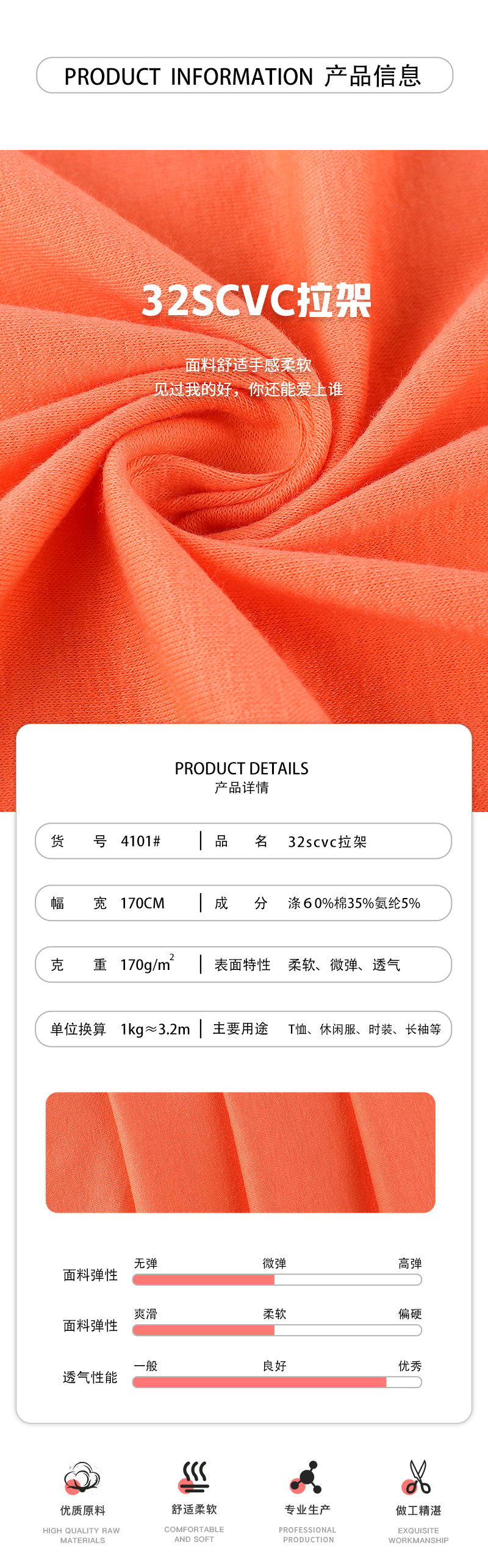32S支CVC汗布拉架面料170g涤棉弹力汗布针织面料广告服短袖布料-阿里巴巴