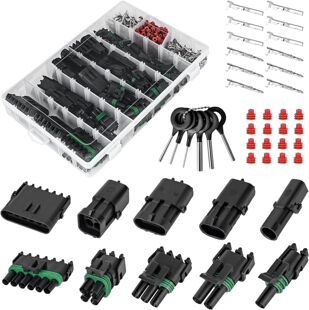 376Pcs 25 Kits Waterproof Automotive Electrical Connectors 1-阿里巴巴