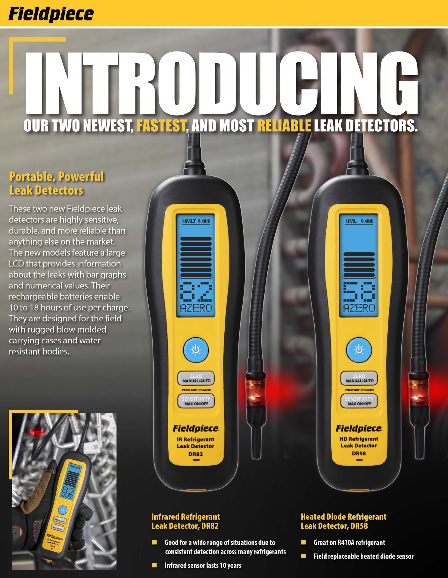 Fieldpiece DR82手持式高灵敏度红外制冷剂检漏仪DR58冷媒测漏仪-阿里巴巴