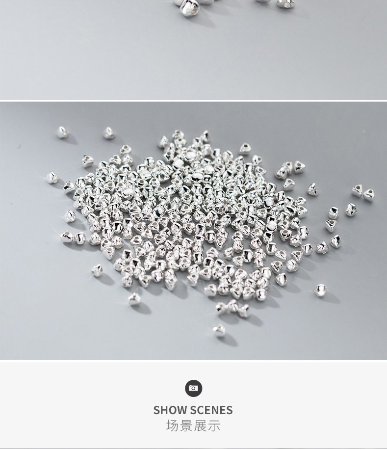 S925银三角形立体碎银子散珠手工材料配件DIY手串编绳隔珠S0994-阿里巴巴