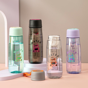 大容量户外运动水杯学生女便携塑料杯卡通带刻度杯子定制logo批发-阿里巴巴