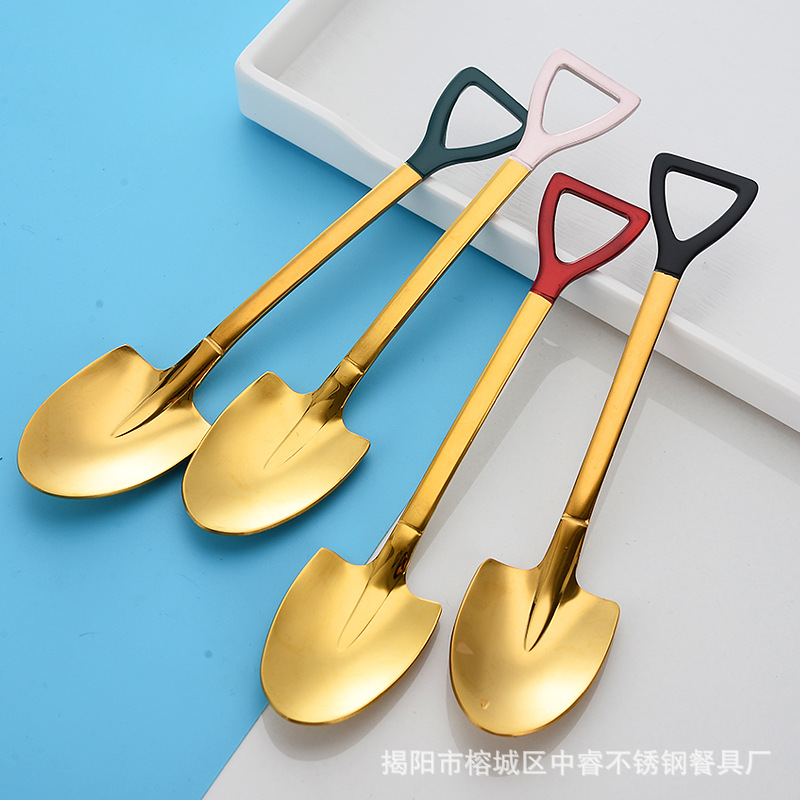 304 stainless steel new creative spade small spoon ice cream fruit ...