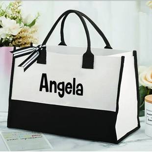 跨境定制帆布托特包定制logo伴手礼大容量购物袋个性设计Toth bag-阿里巴巴