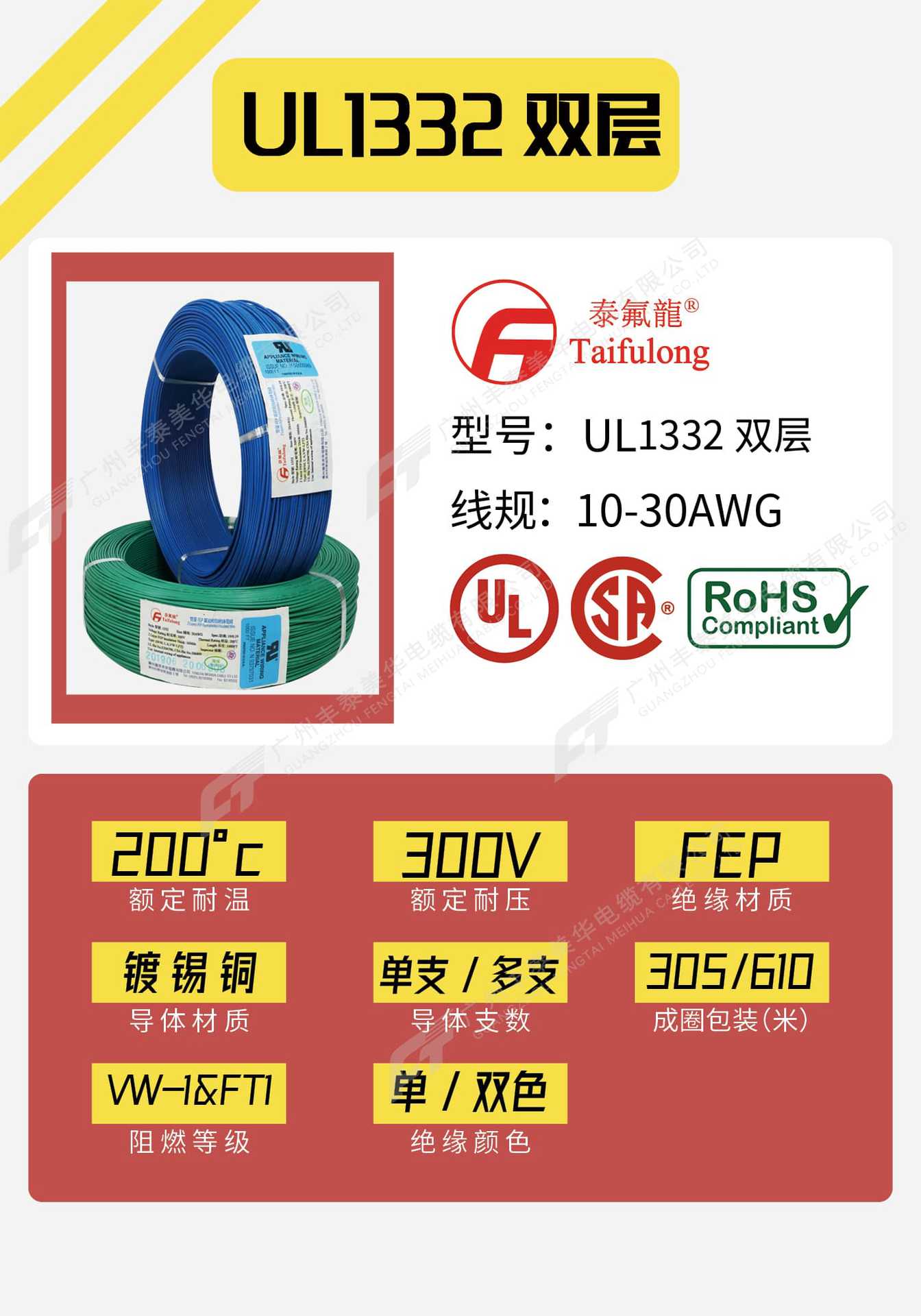 泰氟龙特种电线电缆 阻燃 单芯双层线 UL1330 耐高温铁氟龙电子-阿里巴巴