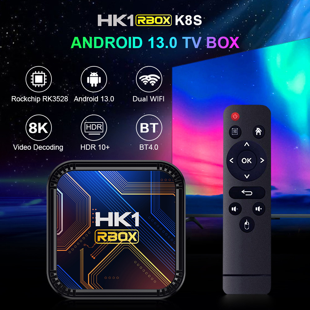 hk1 rbox k8s 机顶盒RK3528 4G/64G Android 13双WIFI带蓝牙tvbox-阿里巴巴