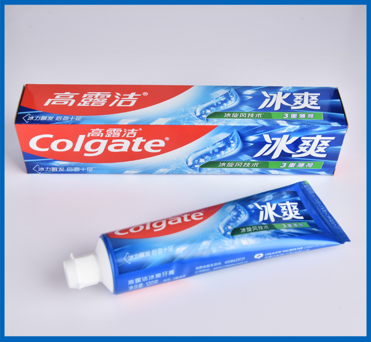 120g高露洁牙膏冰爽三重薄荷口气清新含氟清洁口腔家庭批发家用-阿里巴巴