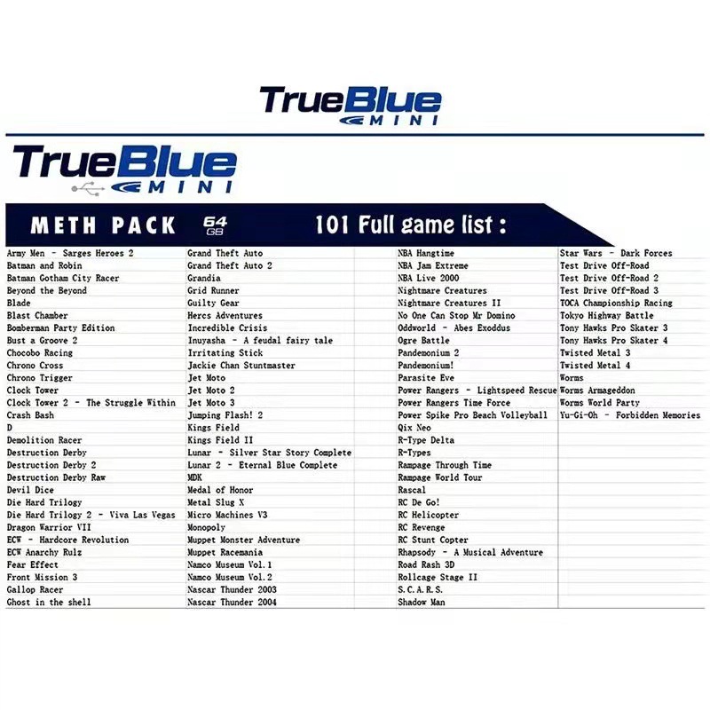 True Blue Mini Crackhead Pack 32G/64G Fight Pack PS ONE MINI-阿里巴巴