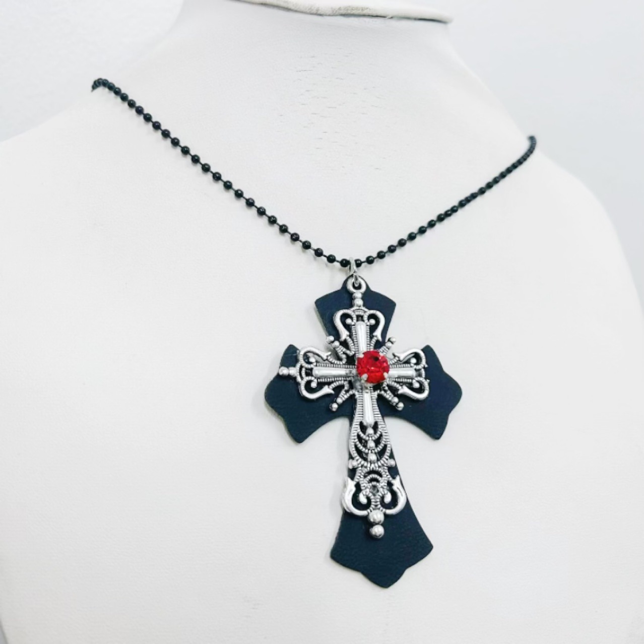 复古哥特风Vintage十字架吊坠项链重工甜酷风小众设计项链-阿里巴巴