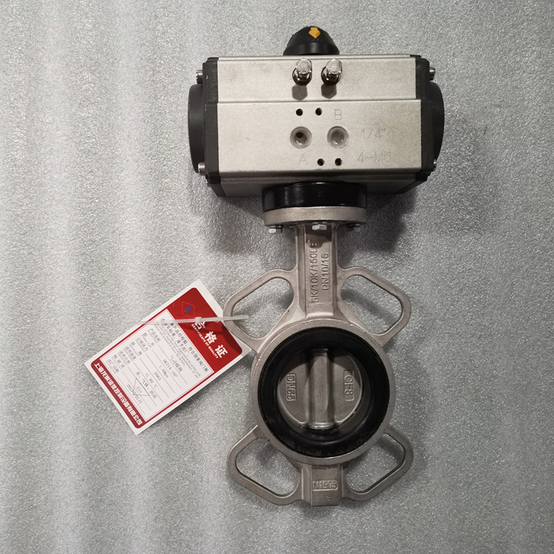 D671X-16C气动对夹蝶阀 D671F-16P不锈钢气动切断阀-阿里巴巴