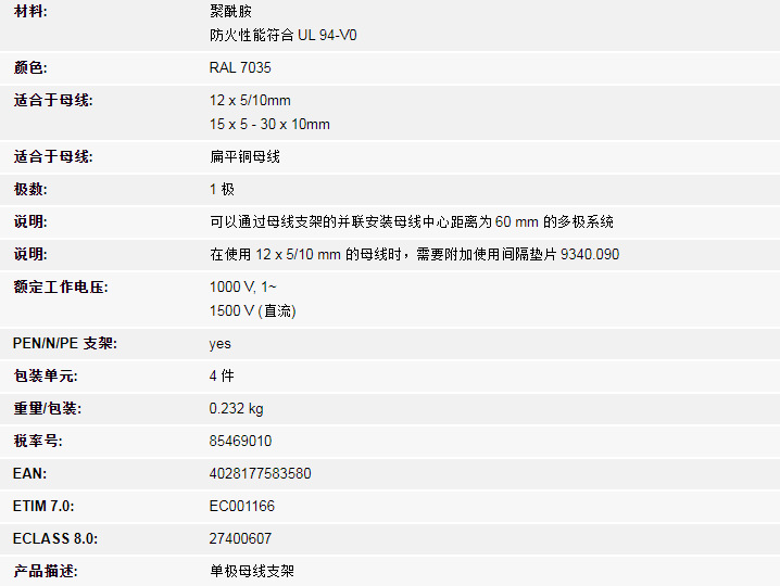 威图RITTAL机柜内单极母线支架SV9340.030 9340030原装正品现货-阿里巴巴