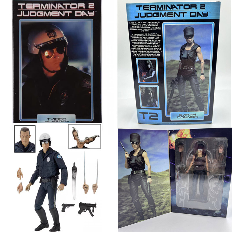 NECA Terminator 2 T1000 Mounted Police Edition Sarah Connor 7 Inch ...