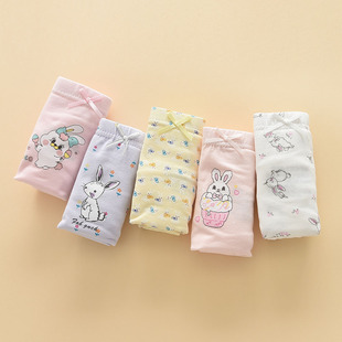 谷尼熊女童棉印花平角内裤彩色卡通2023新儿童四角内裤女宝宝底裤-阿里巴巴