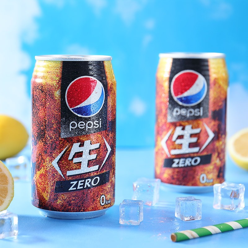 日本进口生可乐pepsi无糖百事可乐碳酸饮料罐装汽水340ml*24罐-阿里巴巴