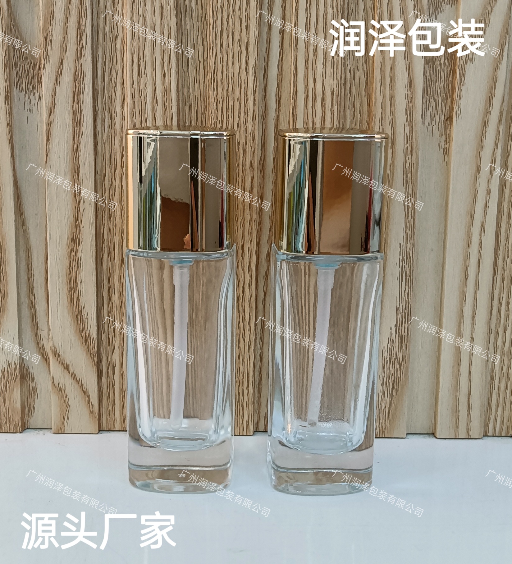 润泽包装30-50ml欧式爆款方形金色盖白色黑色泵头粉底液玻璃瓶-阿里巴巴