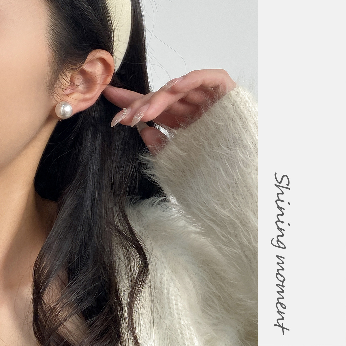 纳兰S925纯银法式强光施家珍珠耳夹轻奢复古高级感耳饰M05037-阿里巴巴