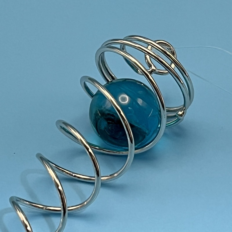 4.5寸spinart旋转风铃不锈钢电镀水晶玻璃球吊坠螺旋尾巴风转旋尾-阿里巴巴