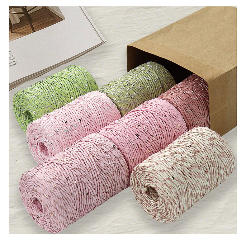 新品珠片纸绳小卷筒约100g/卷厂家批发手工DIY包包帽子杯垫原材料-阿里巴巴