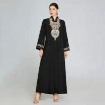 BA429A 亚马逊 外贸 TEMU 中东刺绣长袍迪拜合适民族风abaya-阿里巴巴