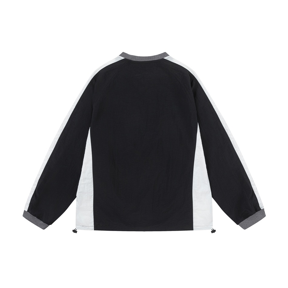 STIWAUP美式球衣插肩袖V领休闲宽松速干夏季长袖T恤男女上衣W636-阿里巴巴