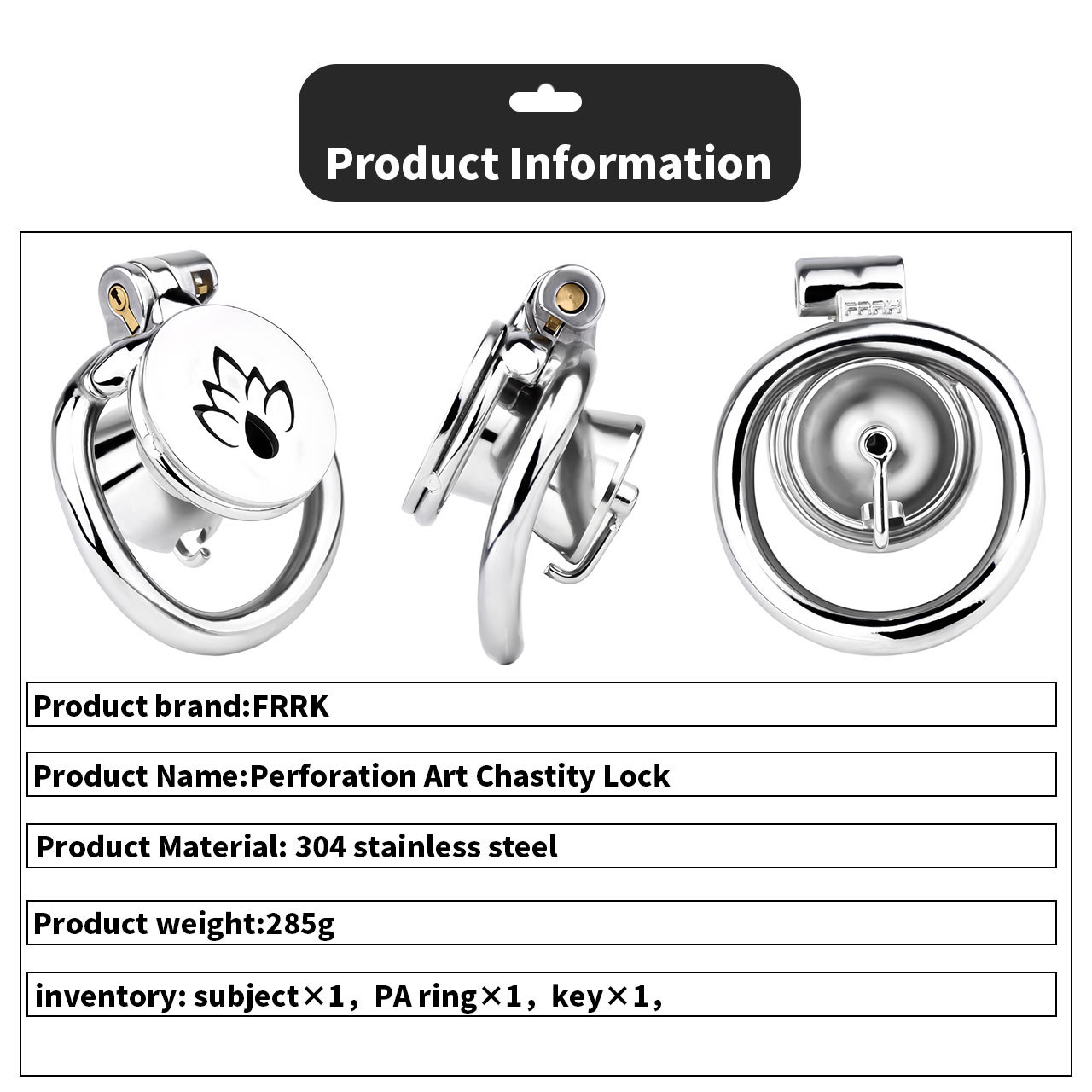 FRRK-3239 不锈钢金属穿刺PA锁CB平板大尿托负极简约贞操锁负数锁-阿里巴巴