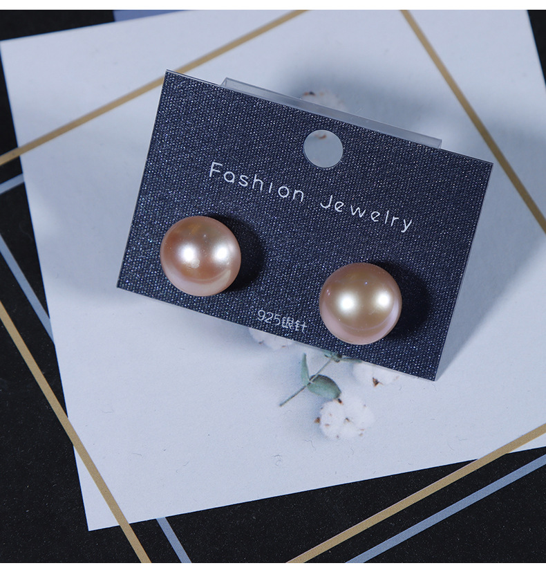 复古大点位12-13mm天然淡水珍珠耳钉馒头珠S925纯银防过敏现货-阿里巴巴