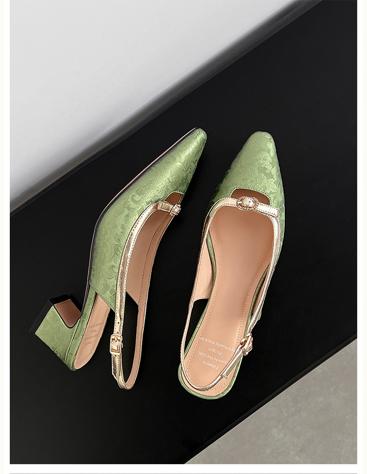 CHIKO Kelly Pointy Toe Block Heels Slingback Shoes