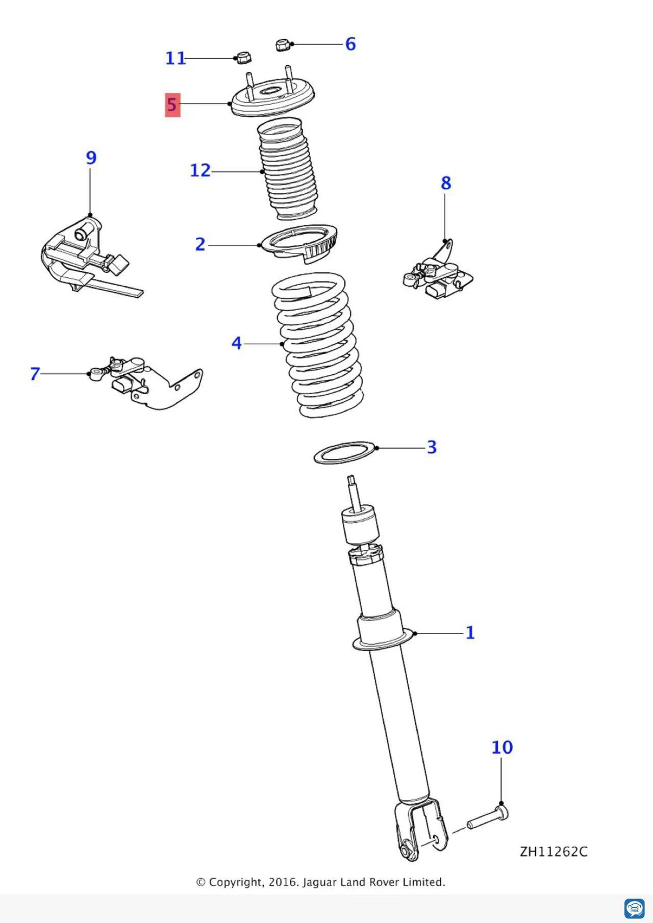 XR858419适用于捷豹XF 前机顶胶 减震器顶盖 避震机顶胶顶盖-阿里巴巴
