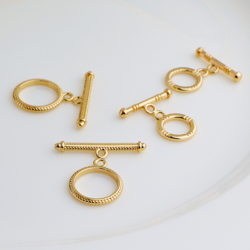14K包金切花圆形大OT扣 刀切刻面IQ扣饰品配件 diy手工收尾连接扣-阿里巴巴
