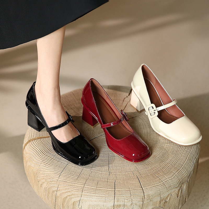 CHIKO Bjorg Square Toe Block Heels Mary Jane Shoes