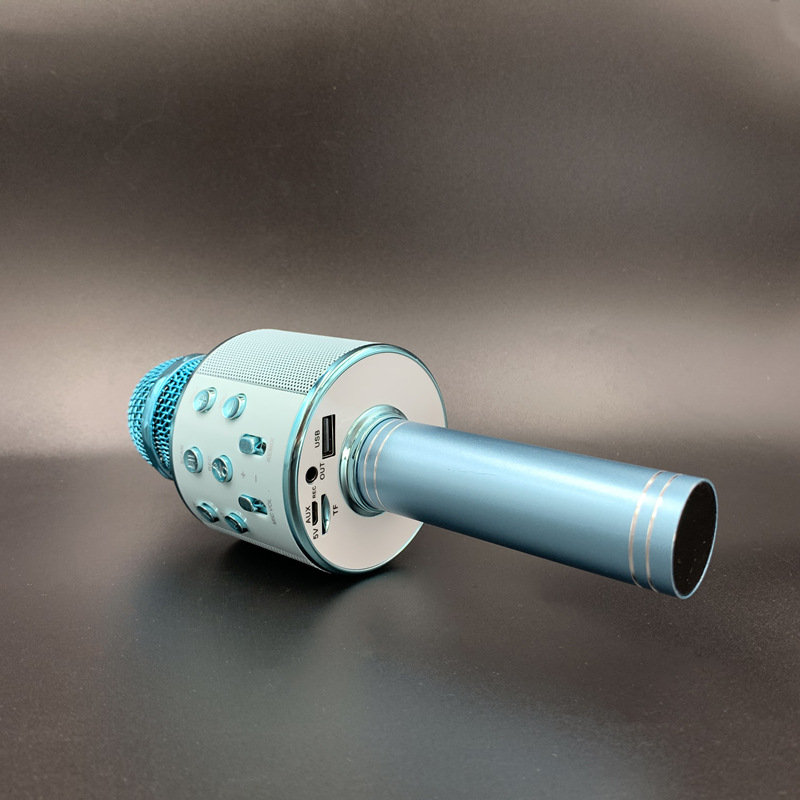 现货WS858卡拉OK无线蓝牙麦克风直播家用K歌宝话筒音响掌上KTV-阿里巴巴