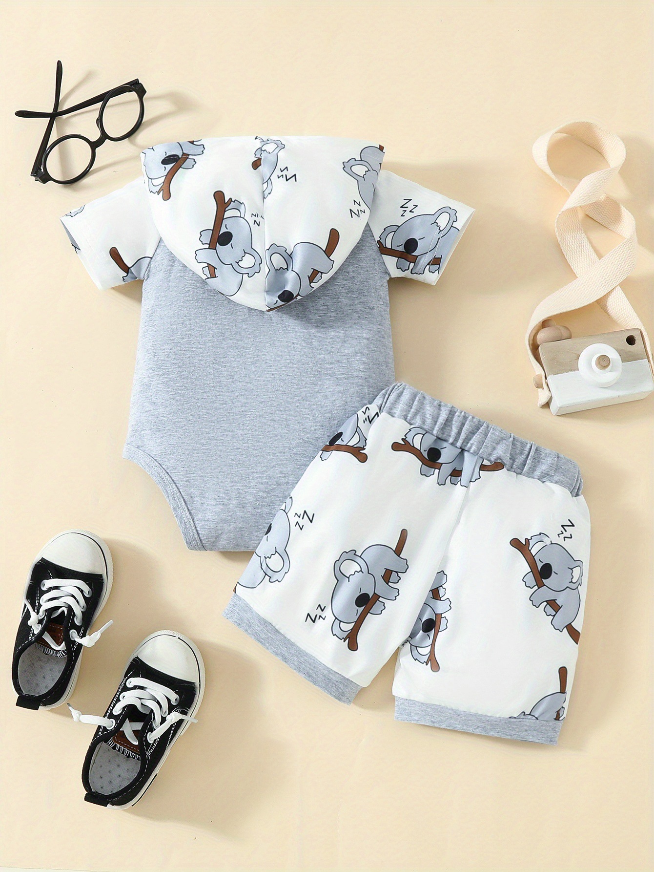 1 set Preppy Style Baby Boy'S Cartoon Sloth Pattern Outfit-阿里巴巴