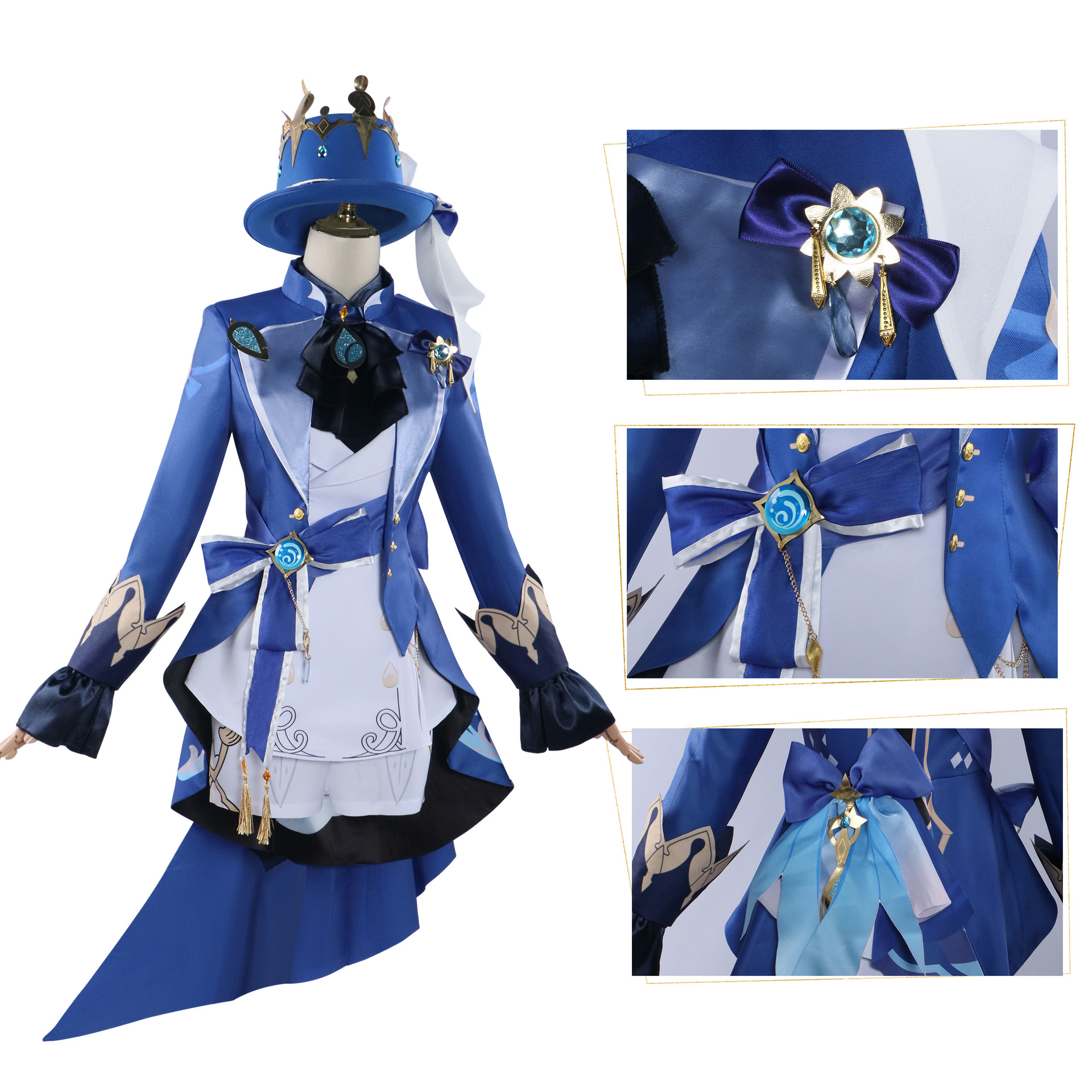 原神cos芙卡洛斯枫丹水神黑色芙宁娜cosplay二次元动漫游戏服装女-阿里巴巴