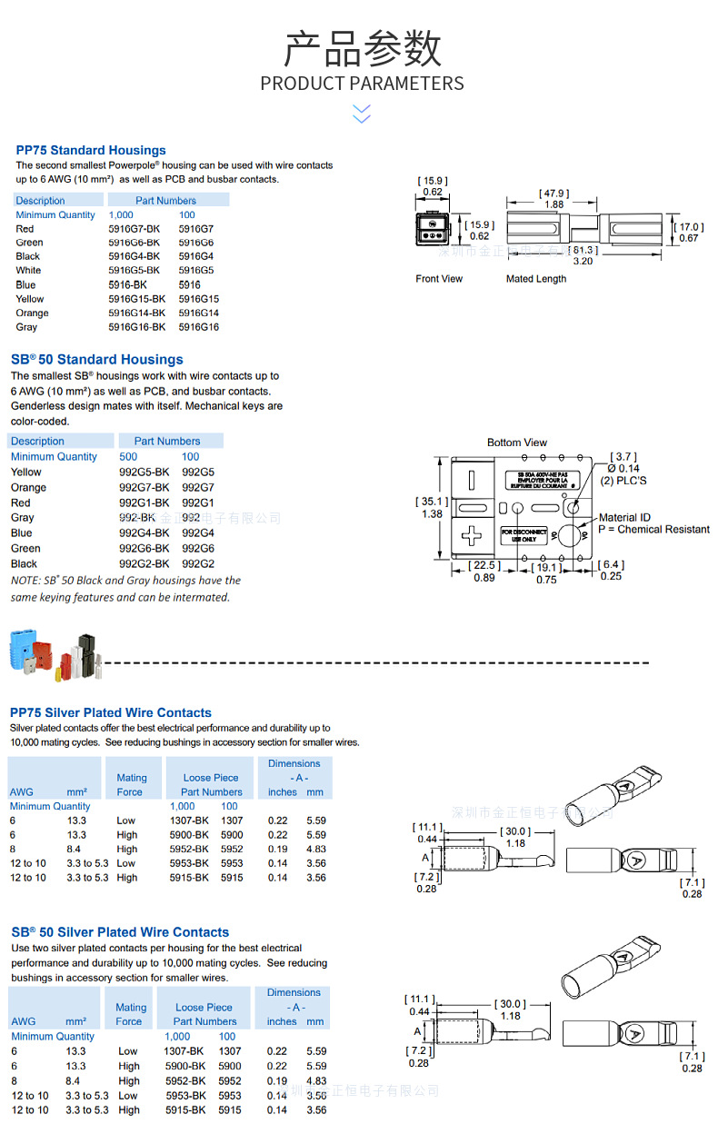 安德森Anderson代理镀银端子5915-BK原装正品100%现货-阿里巴巴