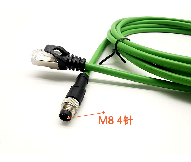 M8转RJ45 四芯M8连接器网线接头 倍福BECKHOFF ZK1090-3131-0002-阿里巴巴