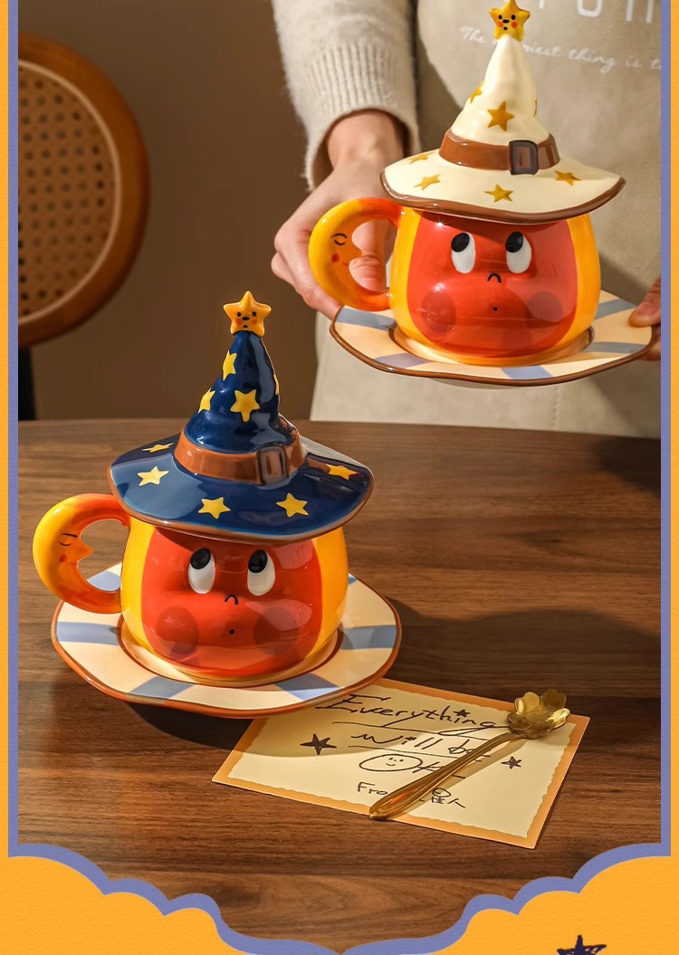 【联名款】星星人联名杯子圣诞礼物创意马克杯带盖陶瓷情侣水杯生-阿里巴巴
