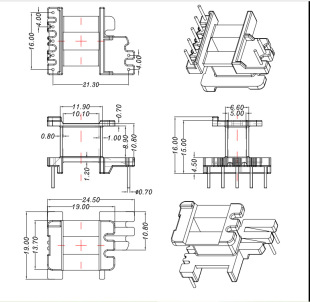 骨架 EE19-10立式5+2 排距21.3 脚距4.0 安规骨架-阿里巴巴