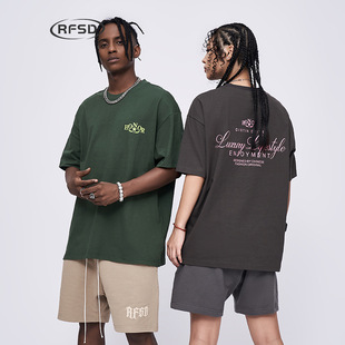 RFSD男装|2024春夏新品潮牌个性短袖上衣原创设计感印花圆领T恤男-阿里巴巴