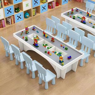 积木桌实木儿童积木桌子大号宝宝玩具桌大尺寸收纳桌-阿里巴巴