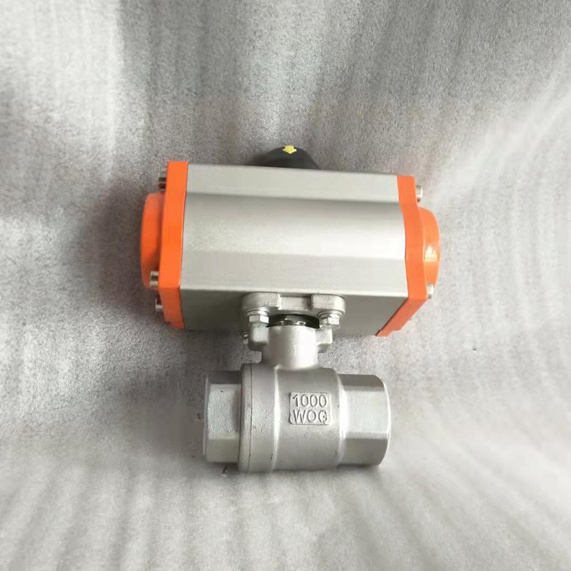 二片式气动丝扣球阀Q611F-16P不锈钢304内螺纹直通四氟软密封球阀-阿里巴巴
