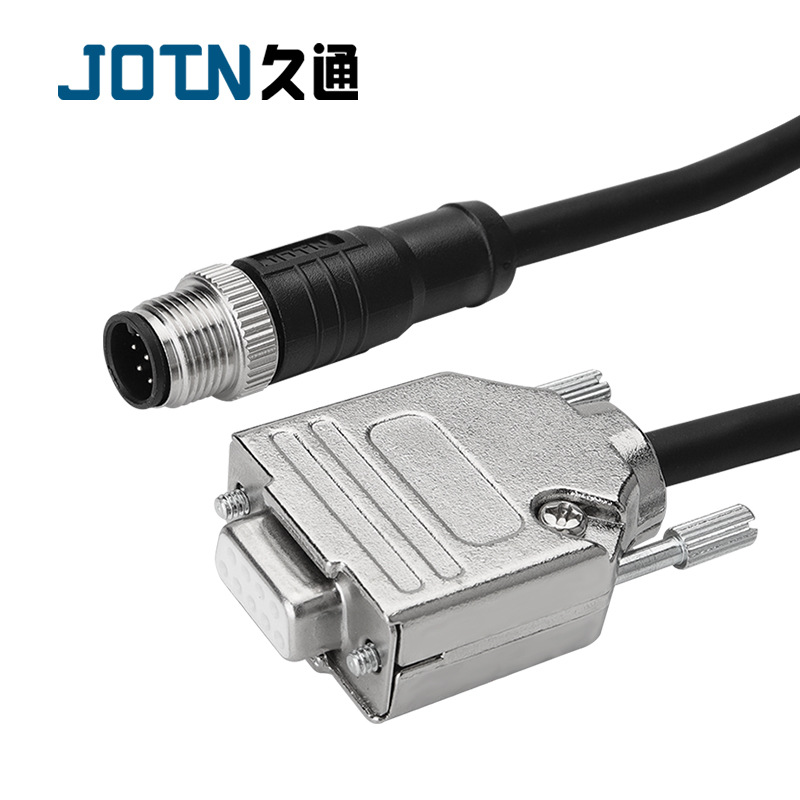 RS232 RS485 线束 m12转DB9 M12 5pin to D-sub 9pin连接器-阿里巴巴