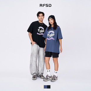 RFSD男装|美潮英文印花T恤2025新品250G重磅潮牌宽松个性圆领短袖-阿里巴巴