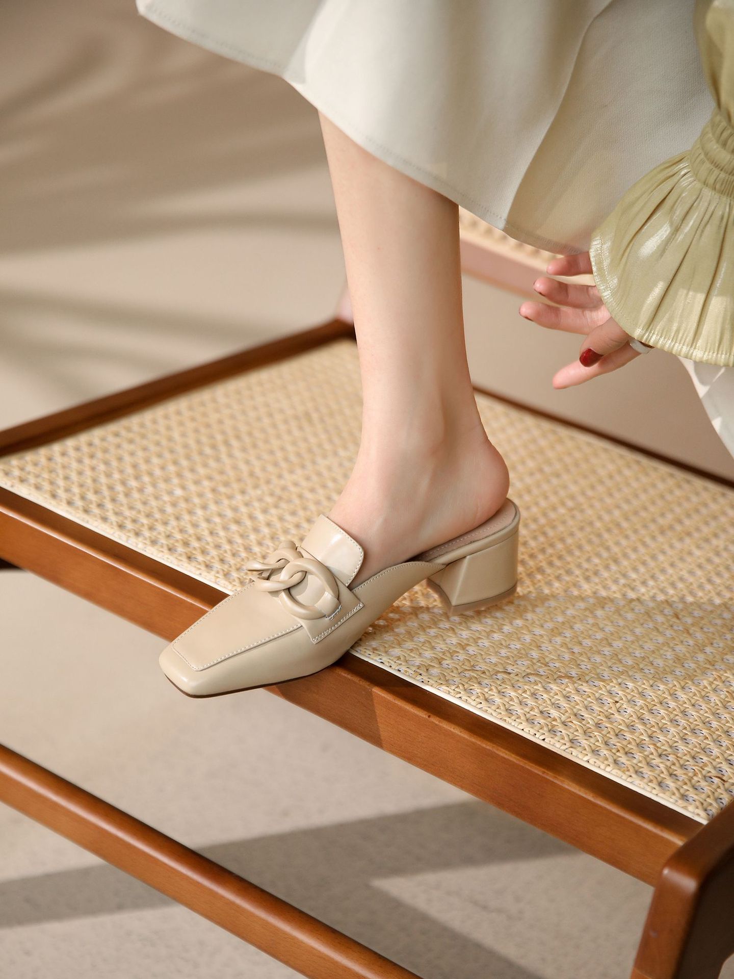 CHIKO Celsey Square Toe Block Heels Clogs/Mules Shoes