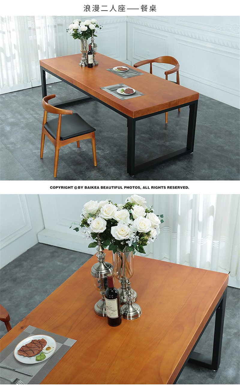 办公室简约实木办公桌 铁艺职员会议桌家用小户型书桌简约电脑桌-阿里巴巴