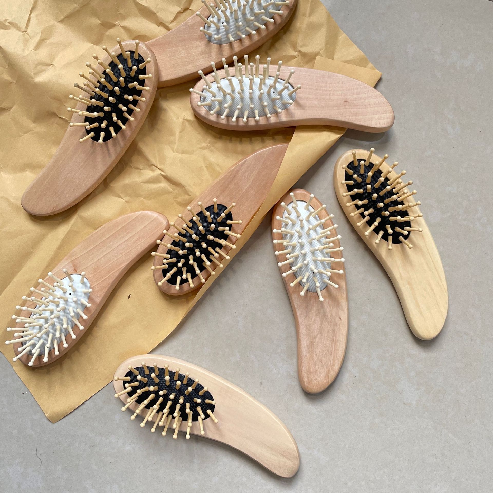 气囊气垫按摩梳防静电美发卷发梳女士便携梳头部木梳子BH247-阿里巴巴