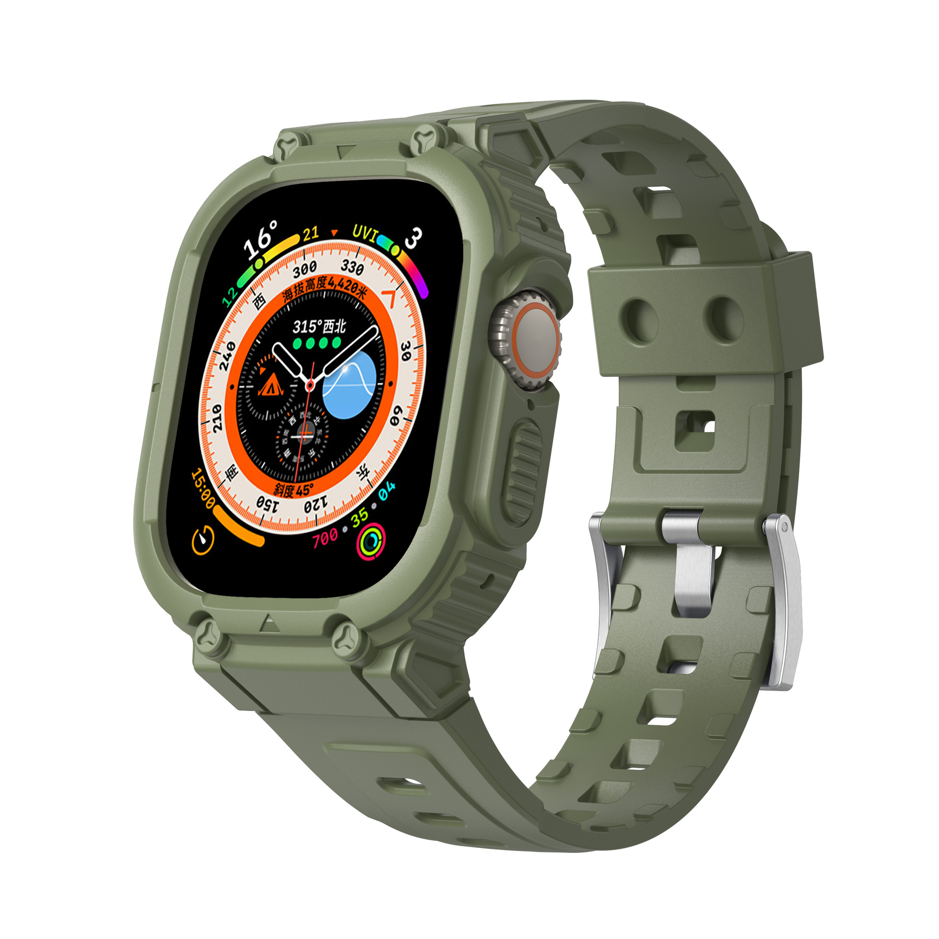 适用苹果手表表带8代iwatch SE表带apple watchultra一体表带装甲-阿里巴巴