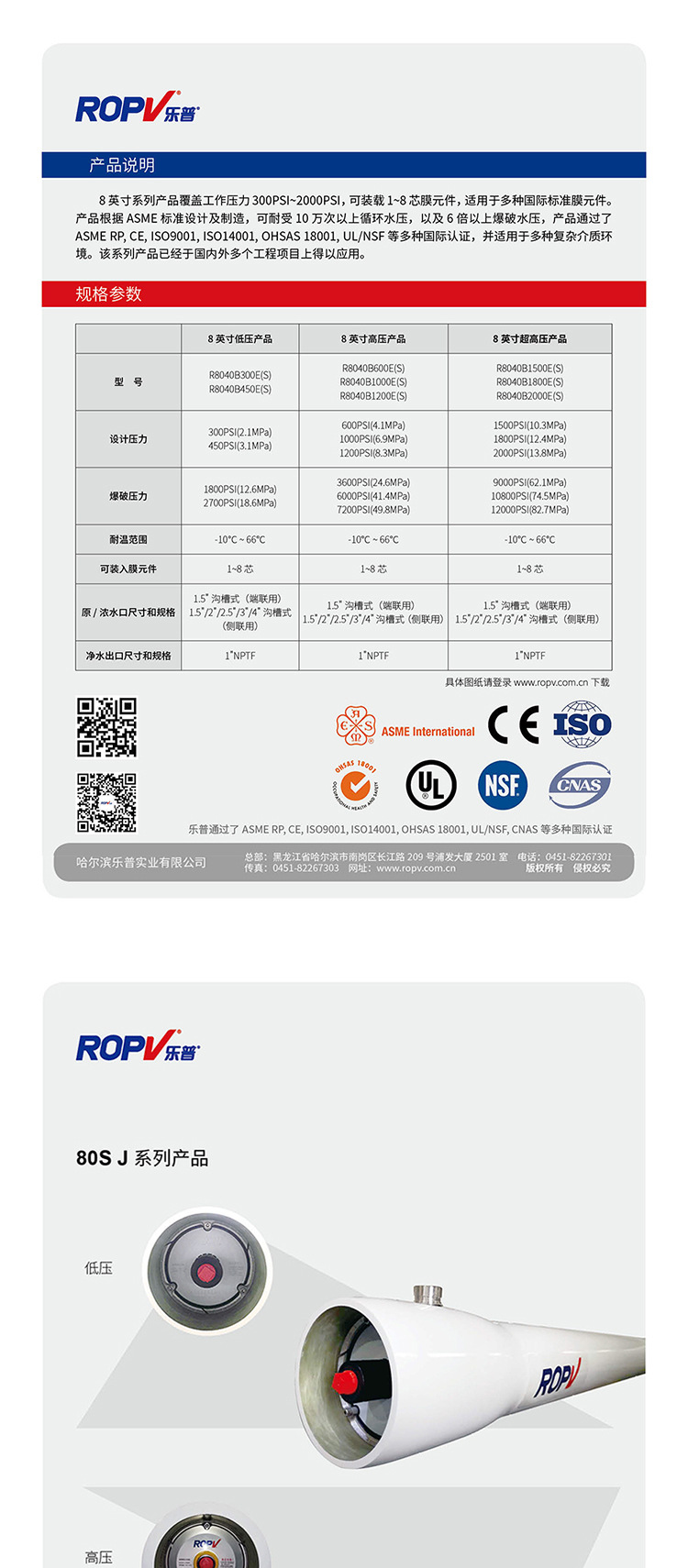 乐普ROPV玻璃钢膜壳8040纯水反渗透膜壳水处理RO反渗透玻璃钢膜壳-阿里巴巴