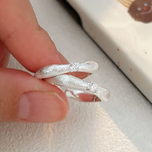 持恒韩国韩版闪沙锆石戒指女S925纯银2025新款轻奢冷淡风高级指环-阿里巴巴