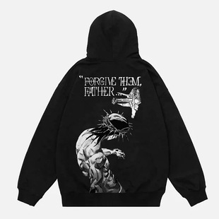 Men's Forgive Them Father Bible Verses Print Hoodie Fall-阿里巴巴