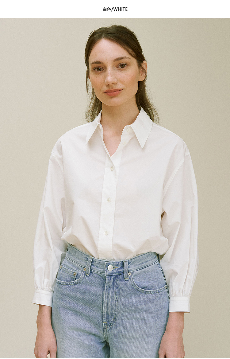 现货LOW CLASSIC纯棉长袖衬衫女2023秋冬韩宽松廓形设计师款衬衣-阿里巴巴